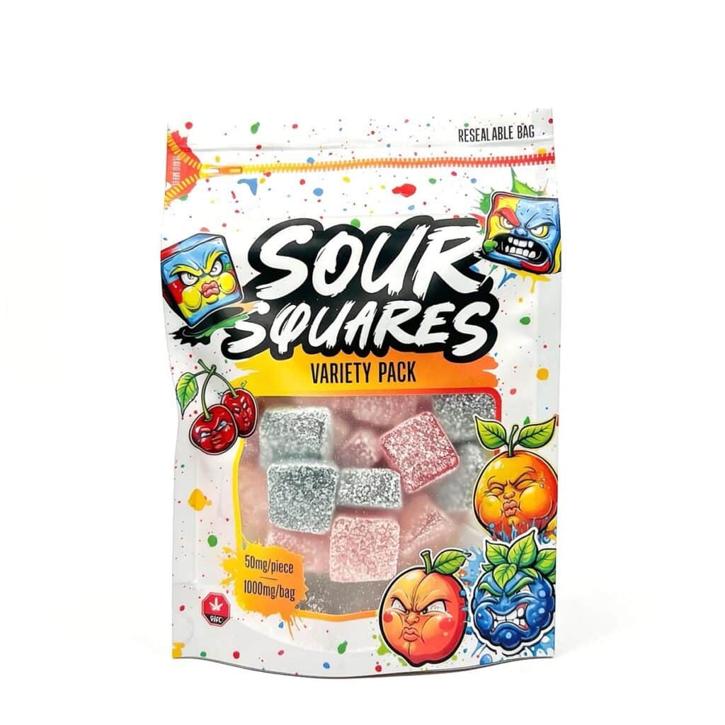 Buy Sour Squares (Delta 9 THC) Gummies | 1000 MG | Variety Pack - Buy Weed
